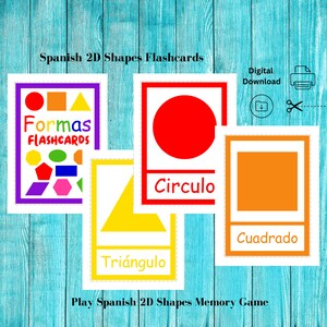 Spanish Shapes Flashcards – Learning Printable (digital Download) - Etsy