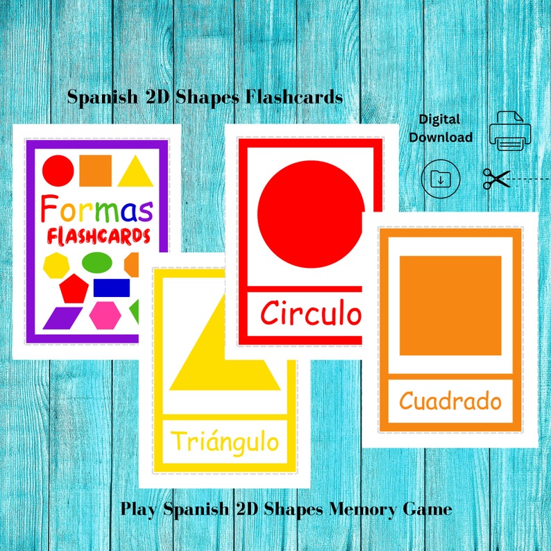 Spanish Shapes Flashcards – Learning Printable (digital Download) - Etsy