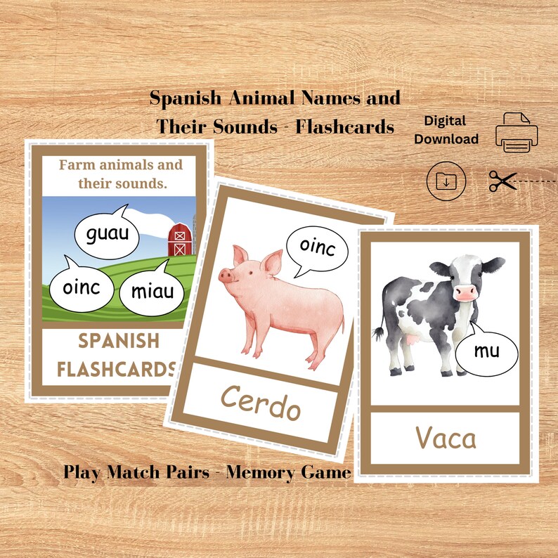 Printables Prek & Kindergarten - Spanish Animals and Their Sounds ...