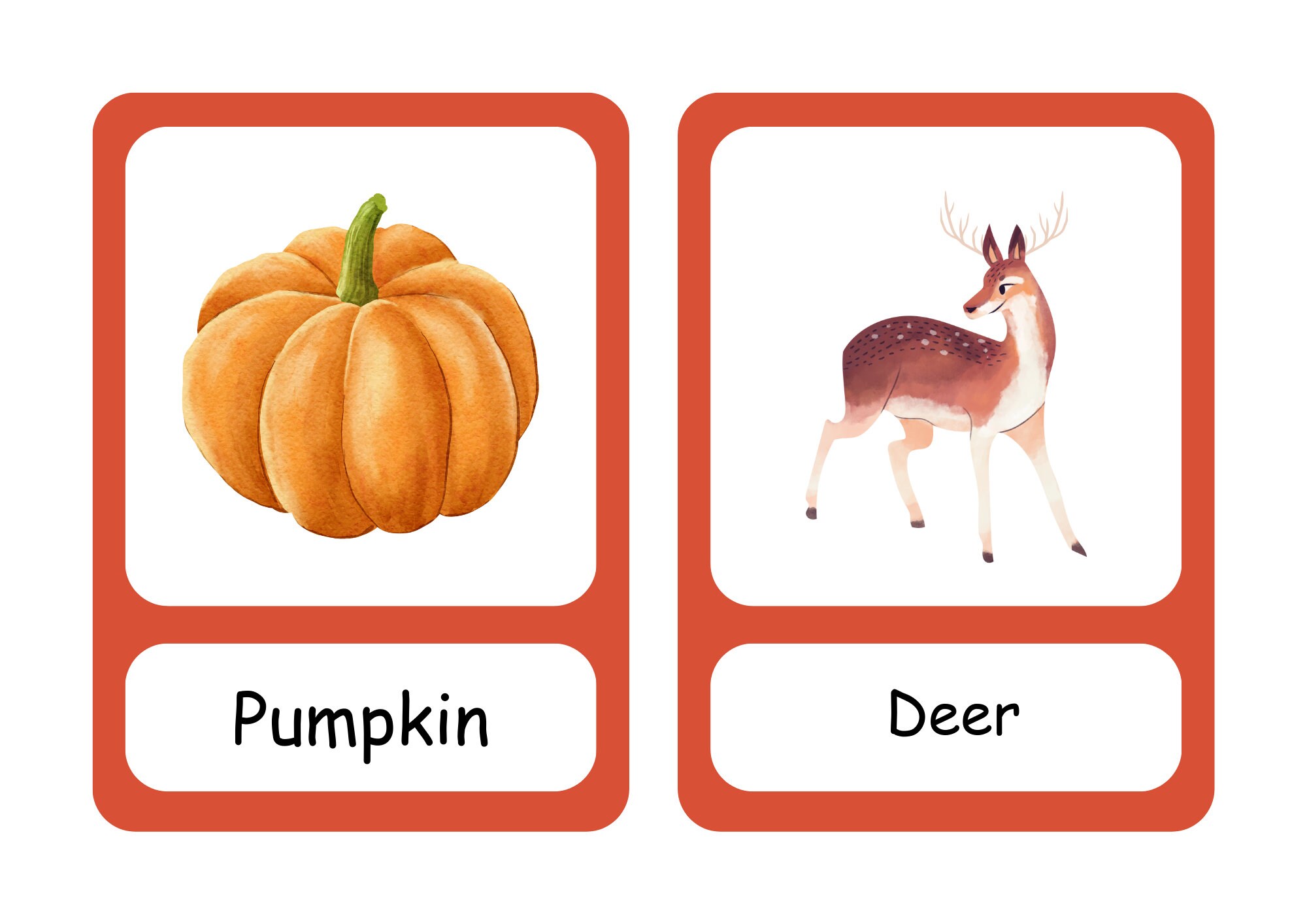 Printable Fall Flashcards. Autumn Flashcards. Homeschooling Activities ...