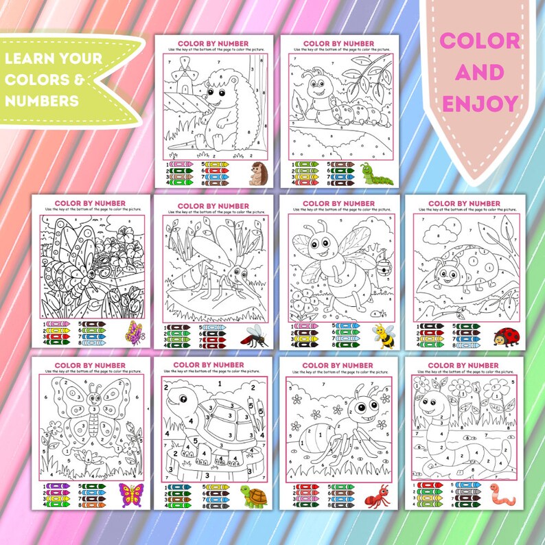Spring Color by Number Printables, Preschool Activities (PDF File) - Etsy