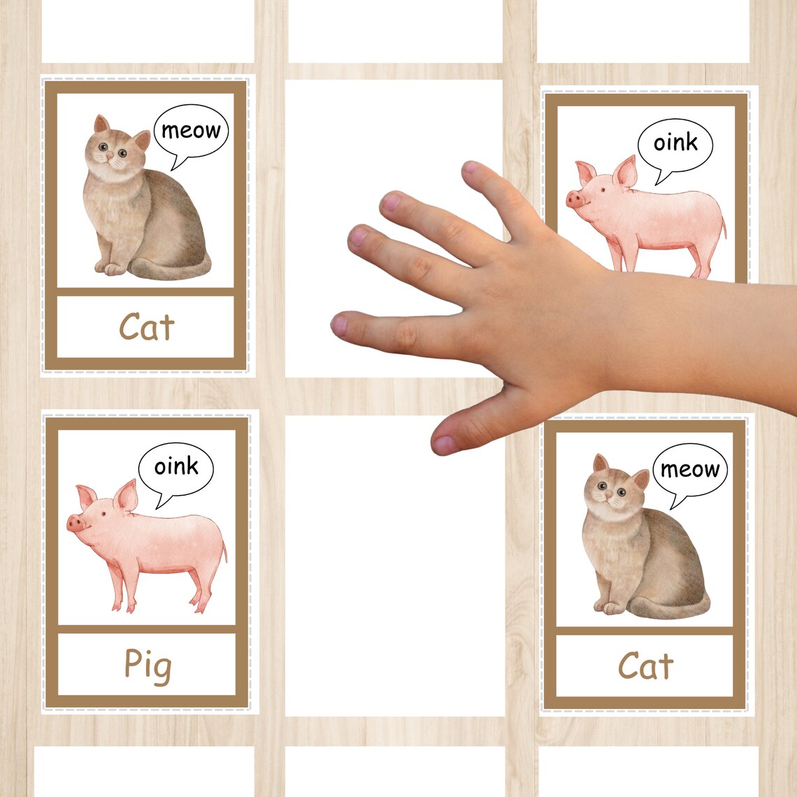 Animals and Their Sounds Flashcards Learning the Animal Names and ...