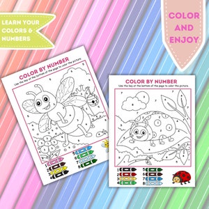 Spring Color by Number Printables, Preschool Activities (PDF File) - Etsy