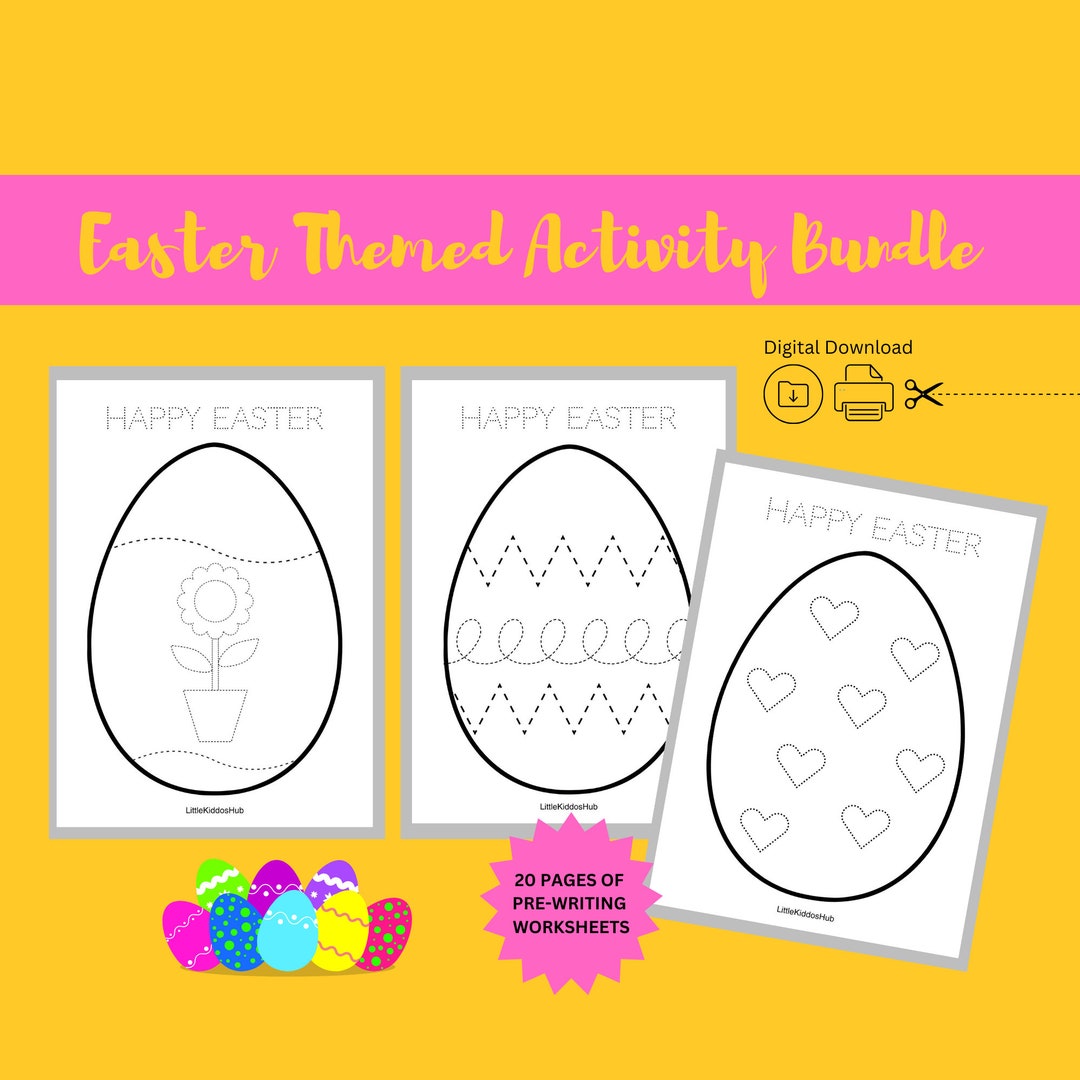 Easter Printable Tracing Worksheets for Kids, Easter Activities ...