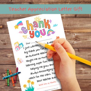Teacher Appreciation Thank You Gift, Appreciation Week Printable Gift, Teacher Gifts Instant ...