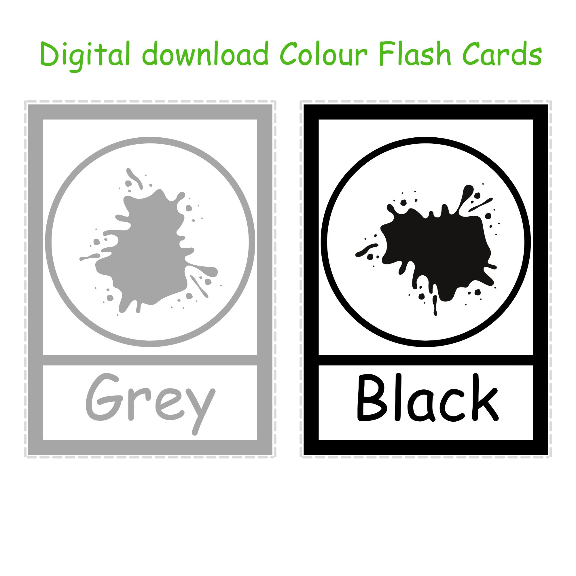 Digital Colour Flashcards Kids Colour color Digital Prints - Etsy