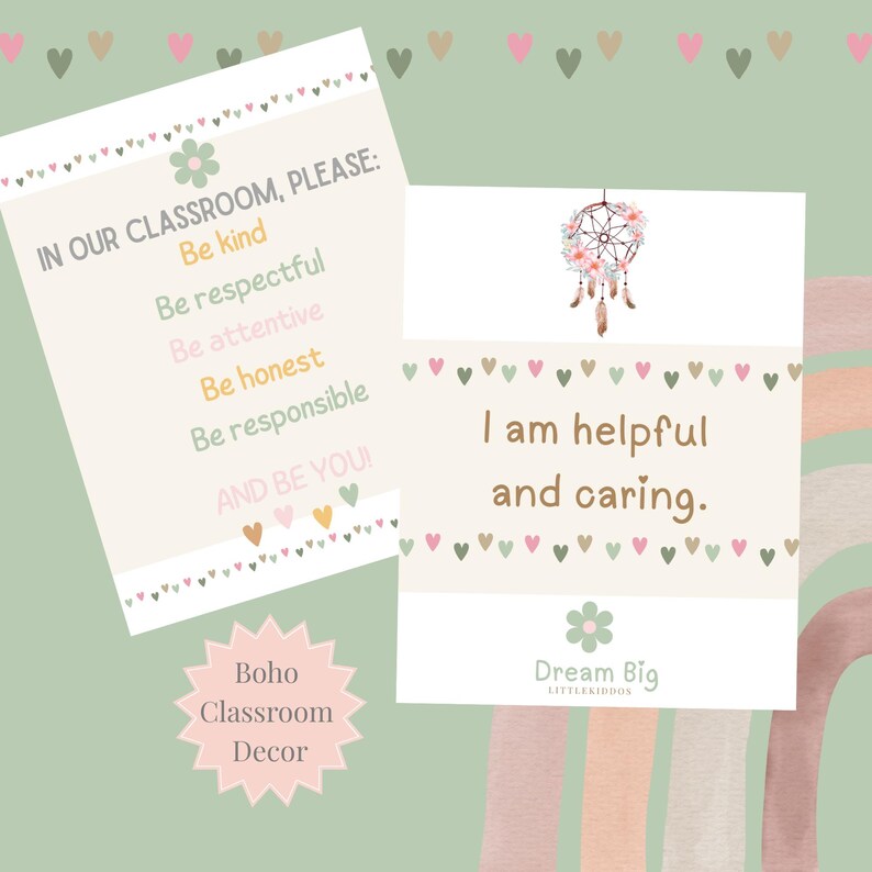 Boho Classroom Posters Bundle, Neutral Decor (digital Download) - Etsy
