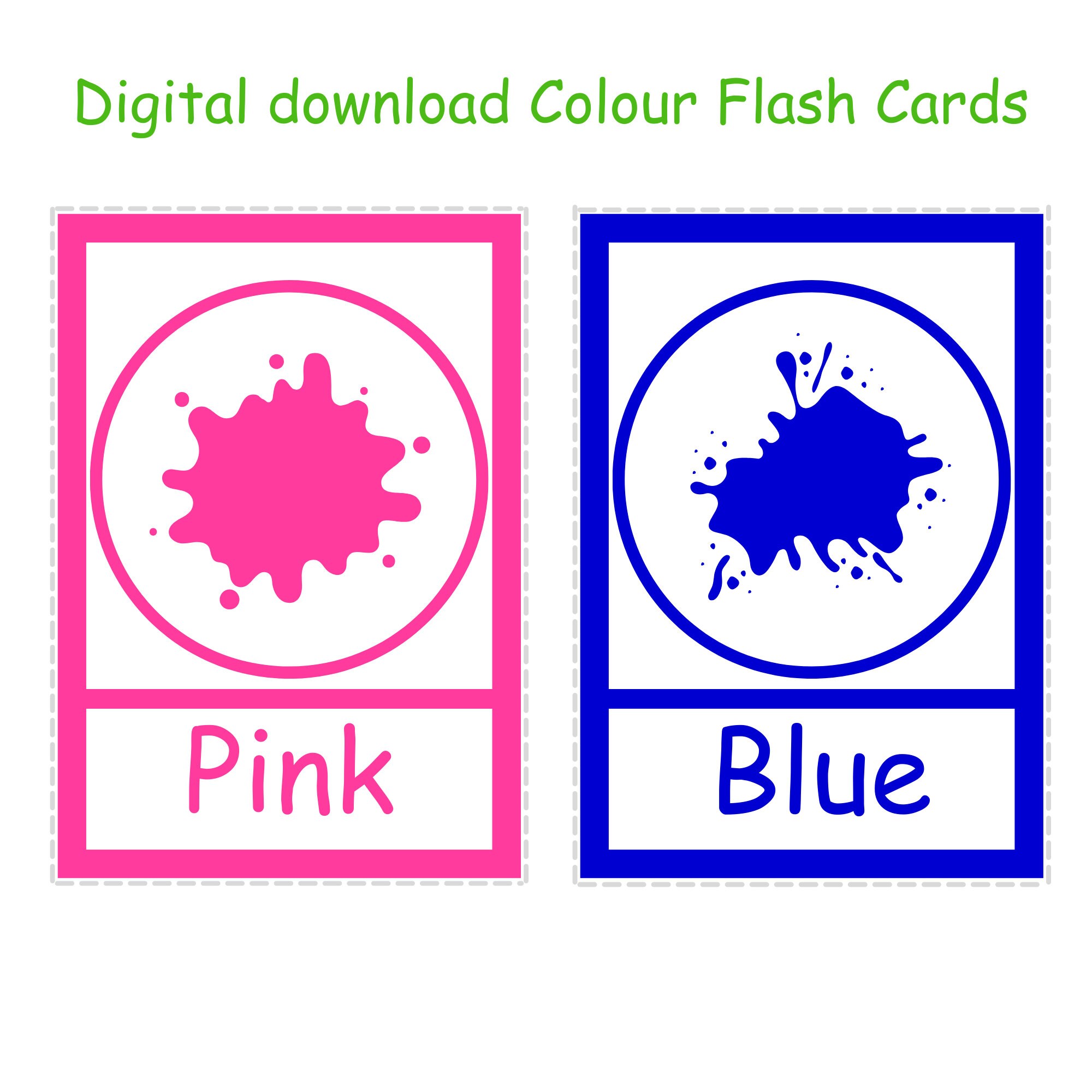 Digital Colour Flashcards Kids Colour color Digital Prints - Etsy