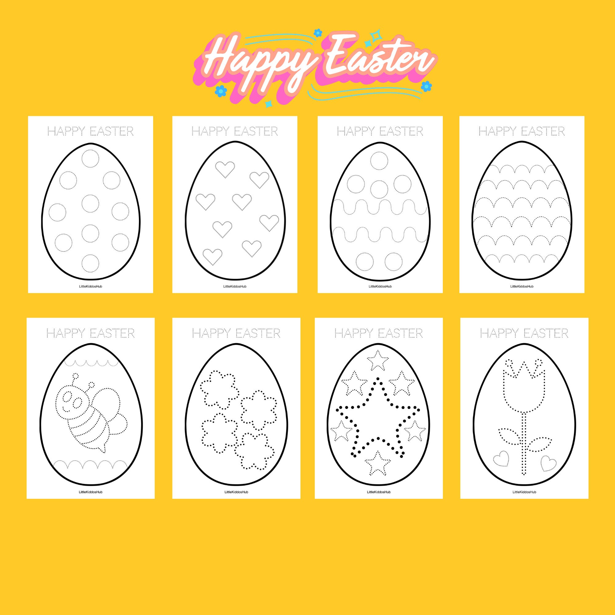 Easter Printable Tracing Worksheets for Kids, Easter Activities ...