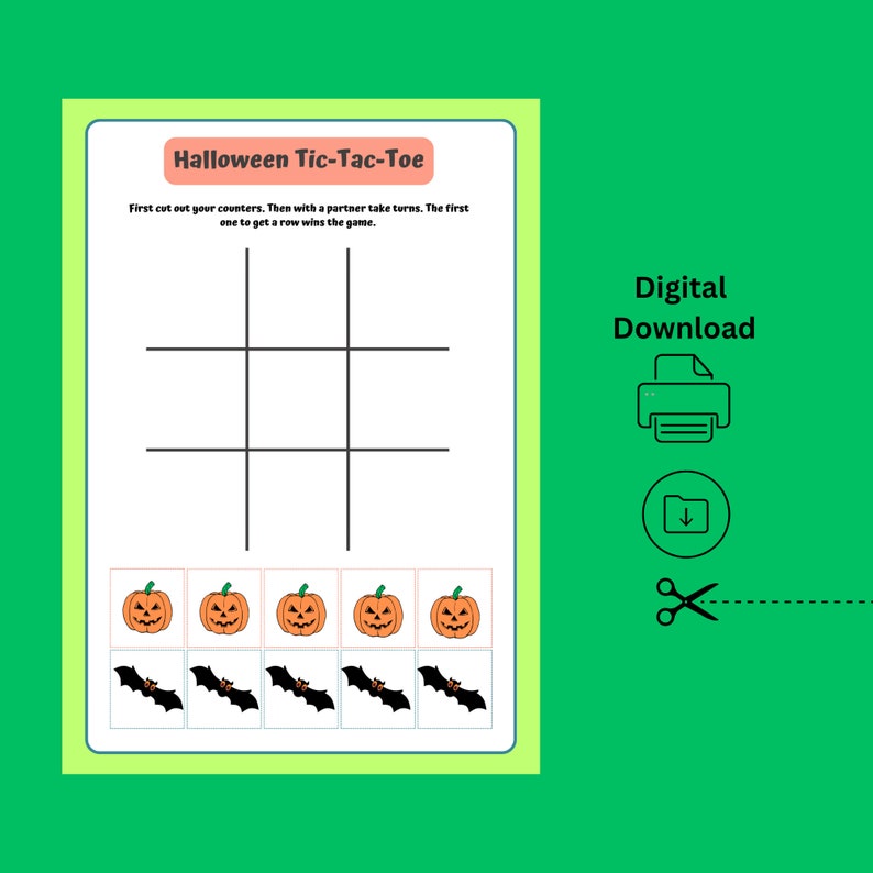 Halloween Activity for Kids - Tic-tac-toe - Family Activity Printable ...