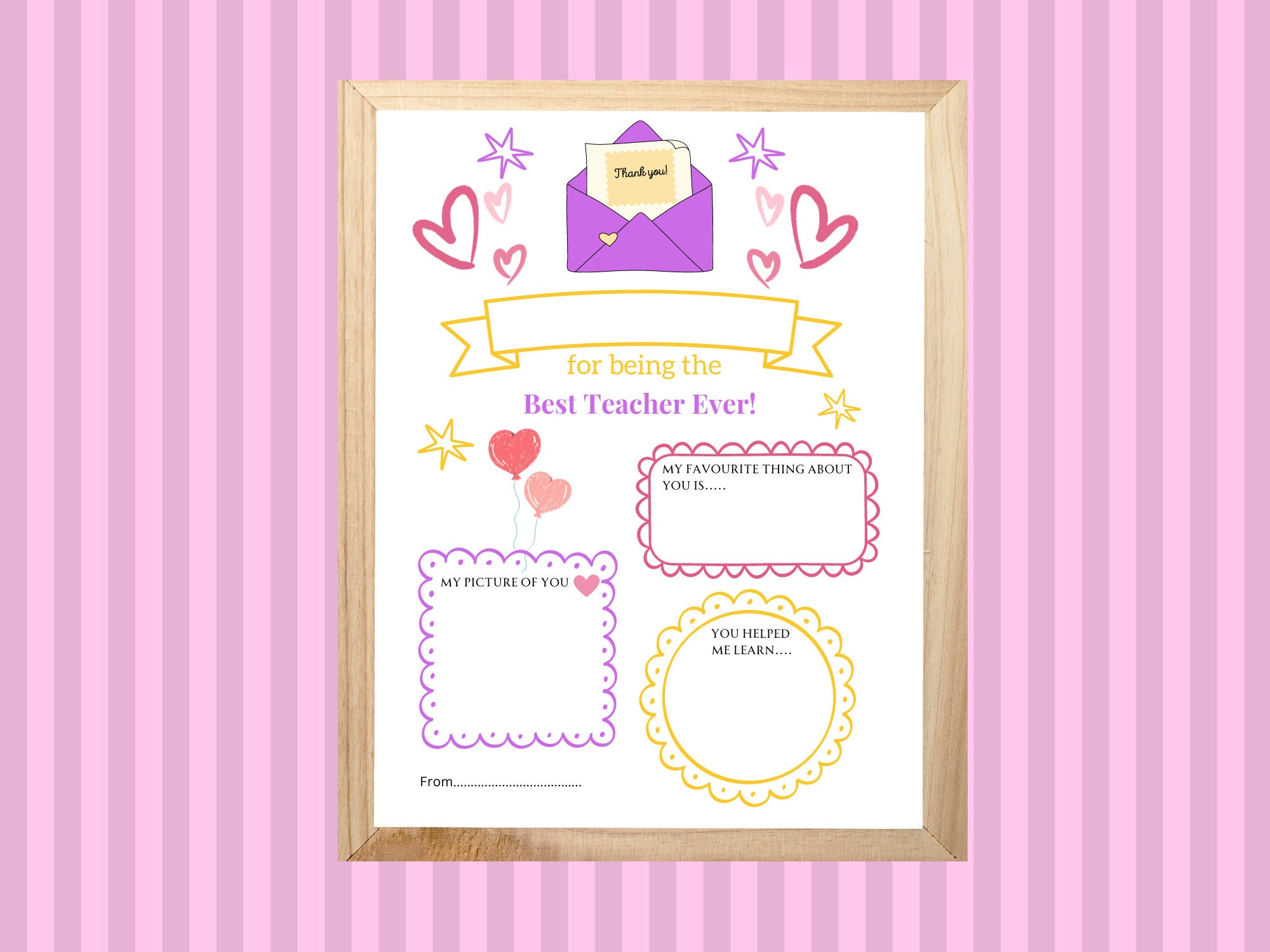 Teacher Thank You Gift, Appreciation Week Printable Gift, and Teacher ...