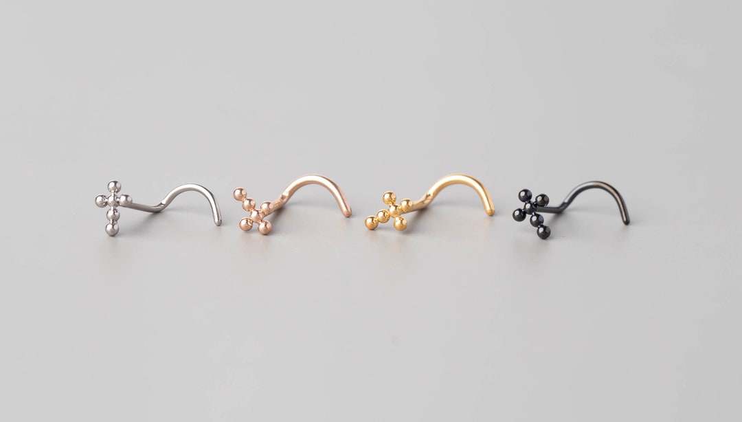 Titanium Weld Cross Screw Shape Nose Stud - Etsy