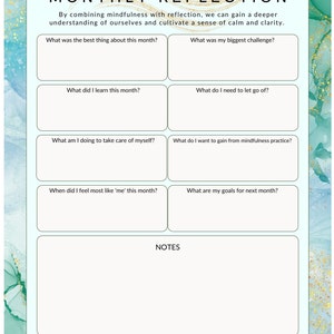 DIGITAL MINDFULNESS PLANNER | Editable Monthly Planner | Mindfulness ...