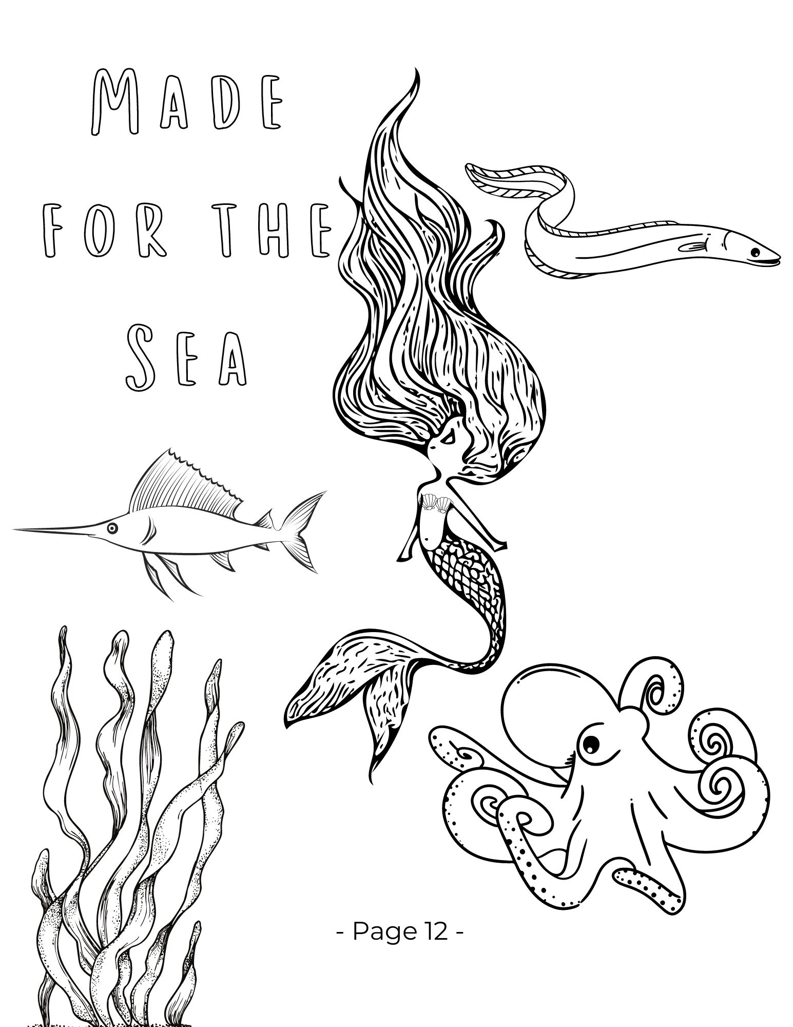30 Mermaid Coloring Pages for Adults, Teens & Kids | Fantasy Coloring ...