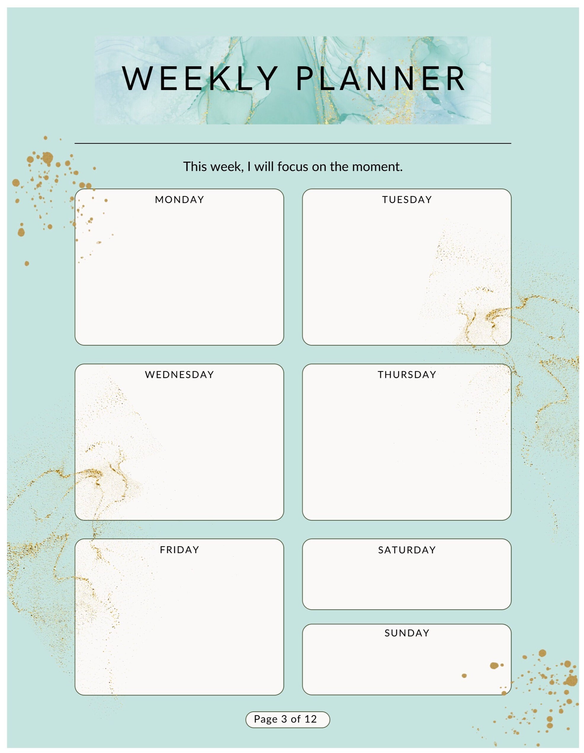 DIGITAL MINDFULNESS PLANNER | Editable Monthly Planner | Mindfulness ...