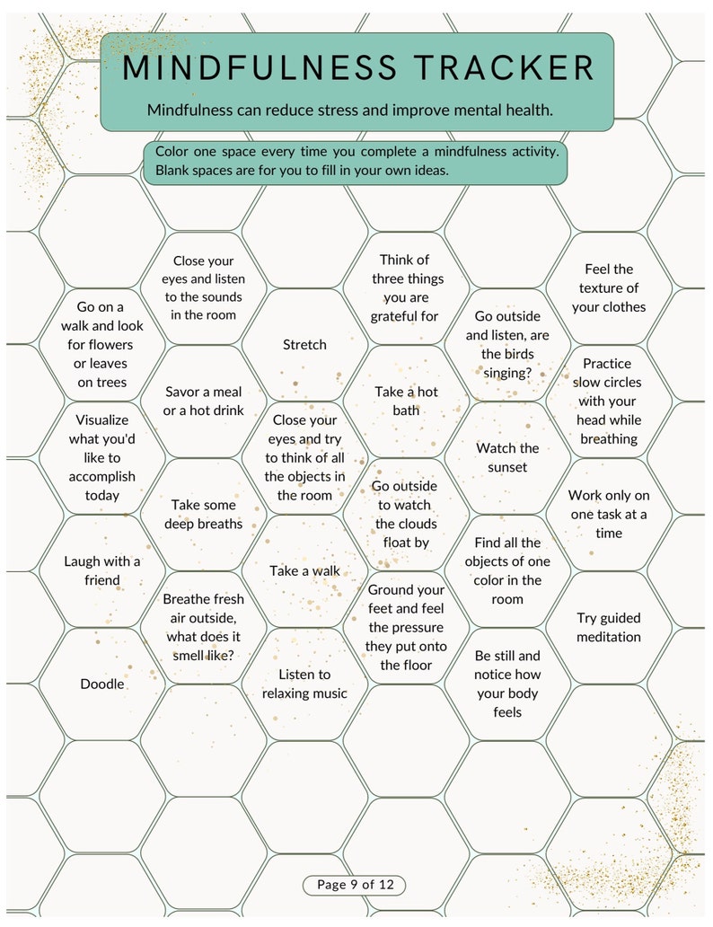 DIGITAL MINDFULNESS PLANNER | Editable Monthly Planner | Mindfulness ...
