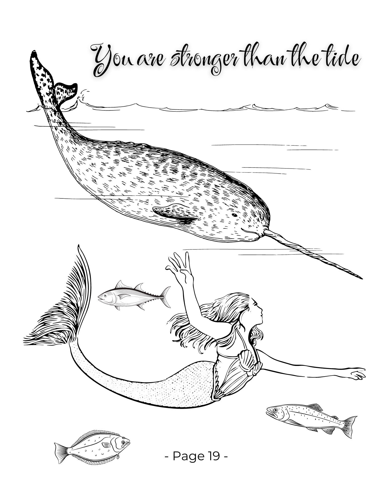 30 Mermaid Coloring Pages for Adults, Teens & Kids | Fantasy Coloring ...