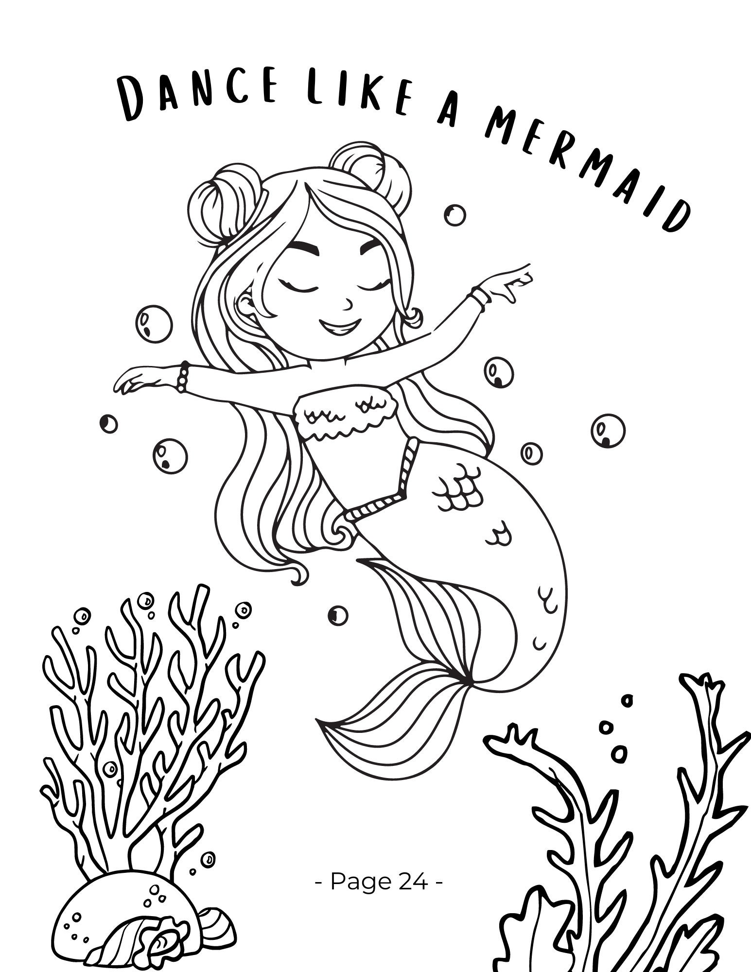 30 Mermaid Coloring Pages for Adults, Teens & Kids Fantasy Coloring ...