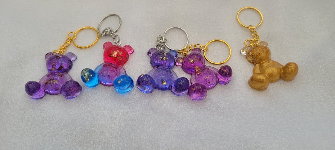 Teddy Bear Keychains, Teddy Bear Keyrings, Resin Teddy Bear, Coloured ...