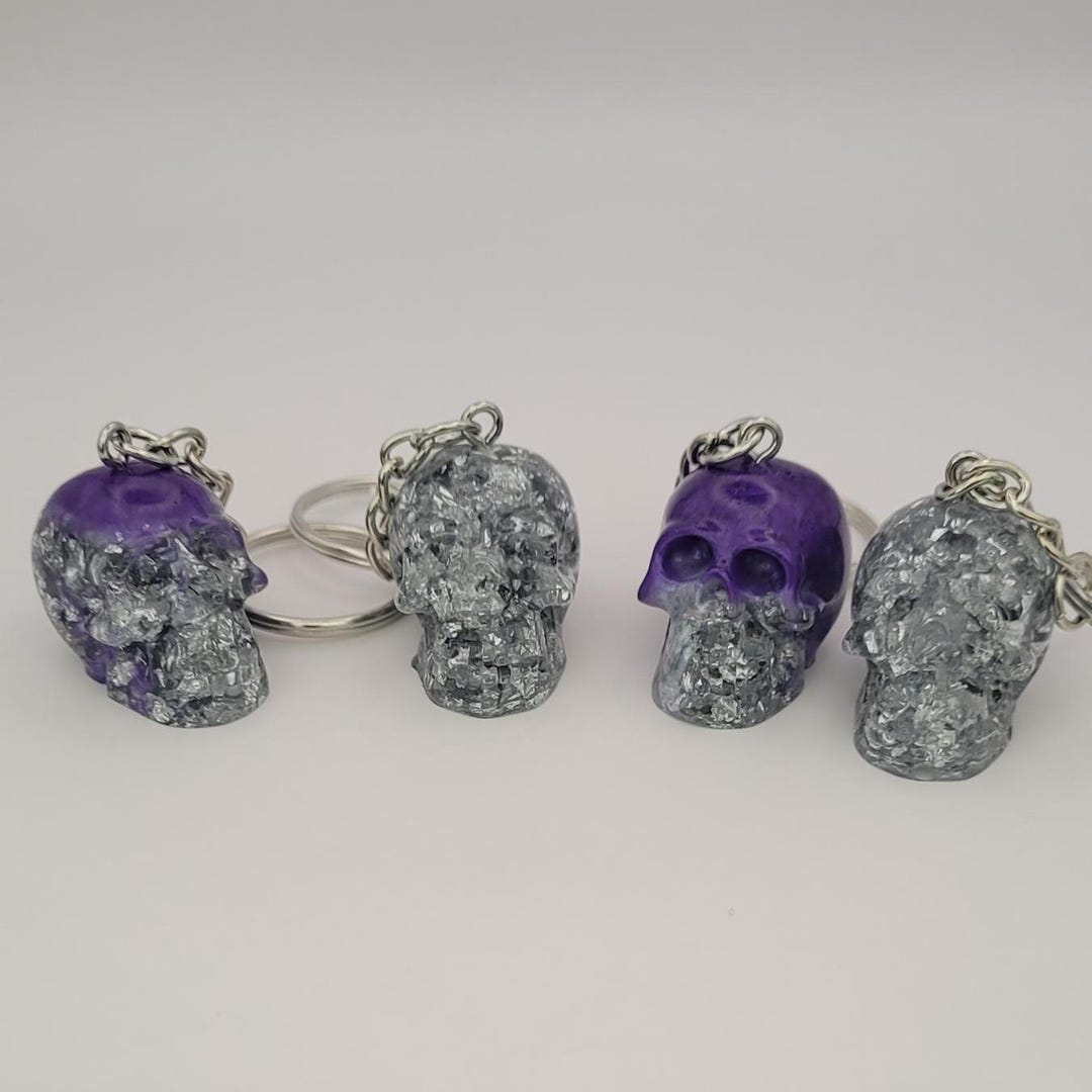 Skull Keychain, Skull Keyring, Skull Bag Charm, Gothic Bag Charm, Party ...