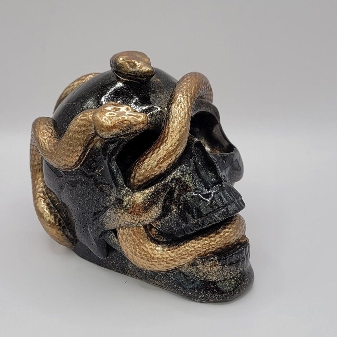 Skull Ornament, Skull Decor, Resin Skull, Gothic Skull Decor, Skull ...