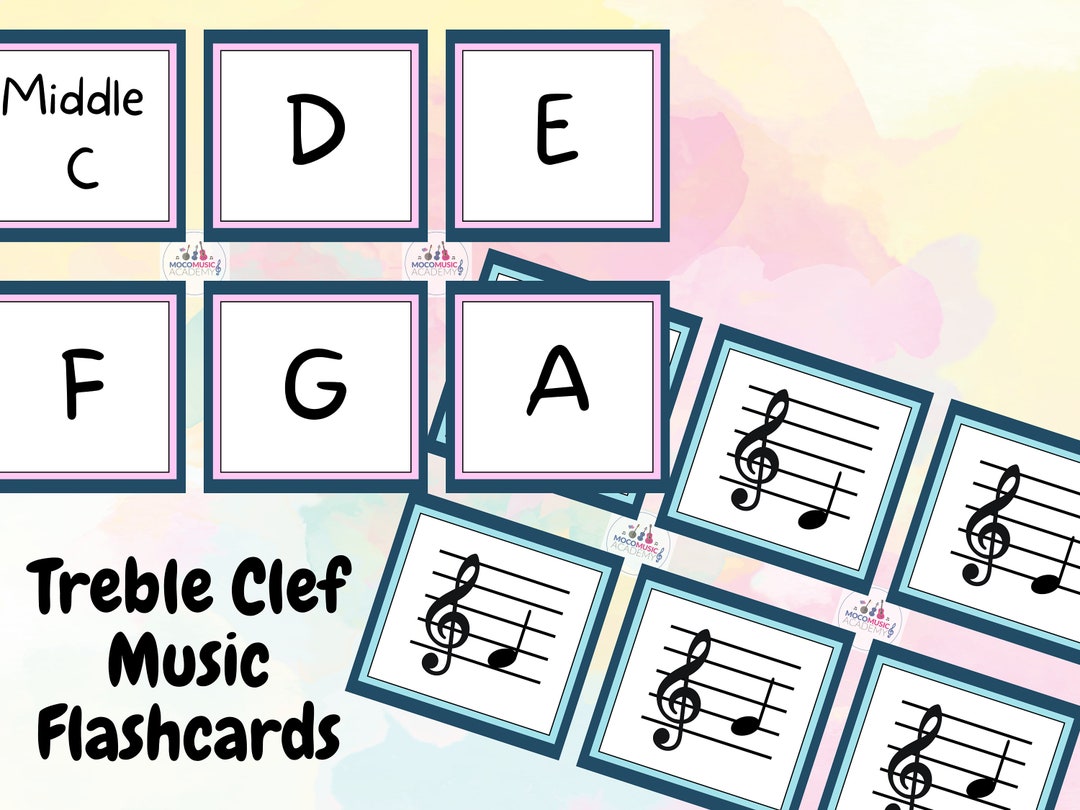 Treble Clef Flashcards - Etsy