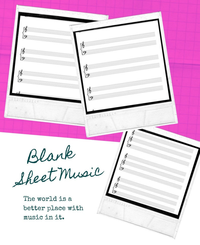 Printable Blank Sheet Music Treble Clef Bass Clef Both - Etsy