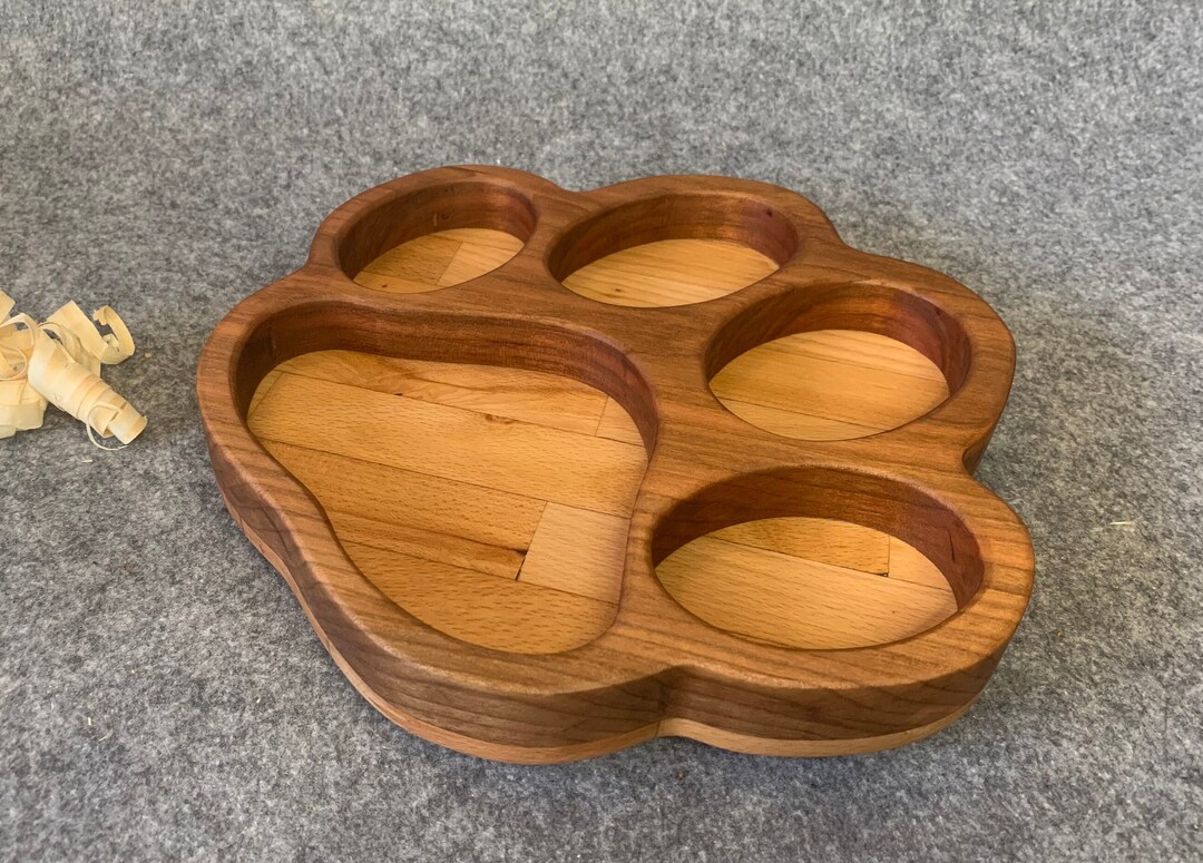 Paw-shaped Bowl Paw Bowl Made of Cherry and Beech Wood - Etsy