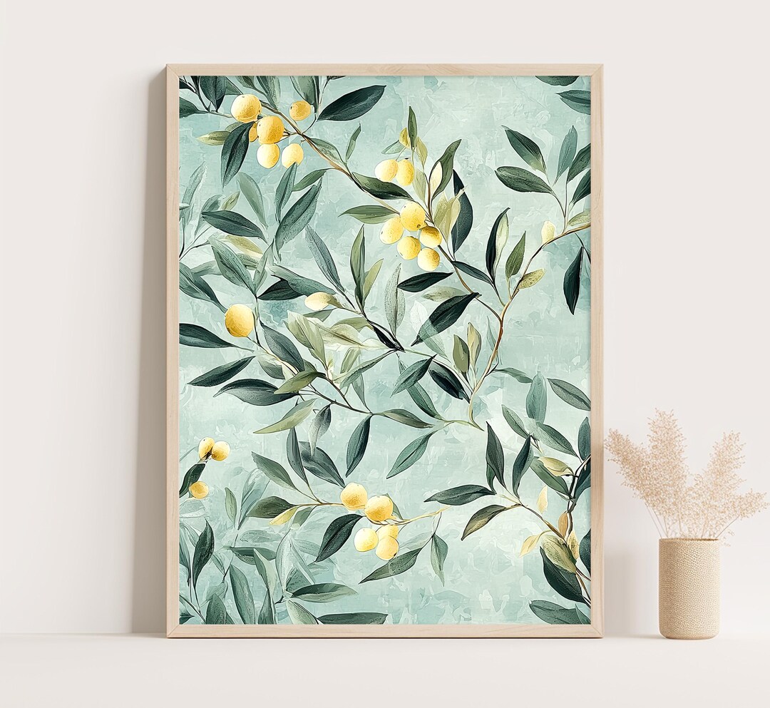 Olive Tree Botanical Print: Mediterranean Kitchen Wall Art - Etsy