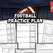 Football Field Practice Plan Sheets for Coach or Player 8.5x11 6 in ...