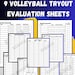 9 Volleyball Tryout Evaluation Sheets 8.5x11" | Digital Download ...