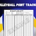 Volleyball Point Tracker Sheet for Coach 8.5x11” | Digital Download ...