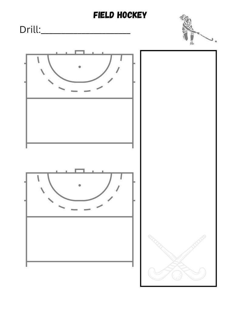 Field Hockey Blank Drill Sheets for Field Hockey Coach or Player 11x8.5 ...
