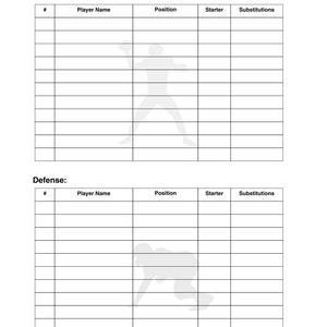 Football Position and Line up Sheets 8.5x11" | 4 Digital Downloads ...