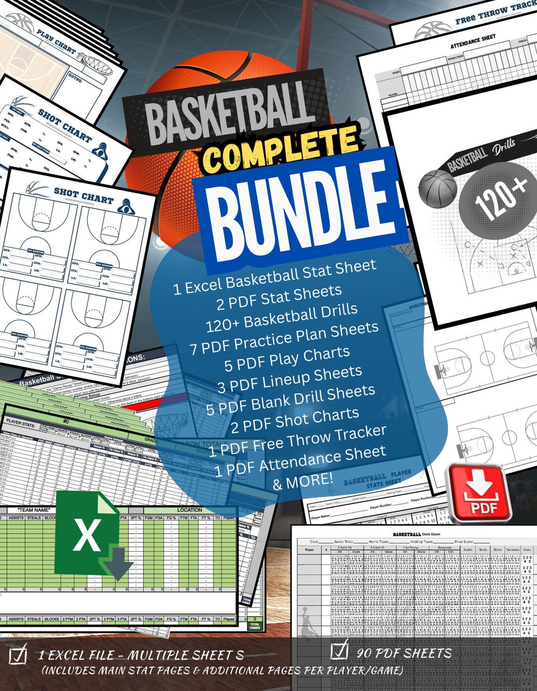 Basketball COMPLETE Coaching Bundle | Excel Sheet - 120+ Drills ...