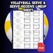 Volleyball Serve and Serve Receive Rotation Lineup Sheet for Volleyball ...