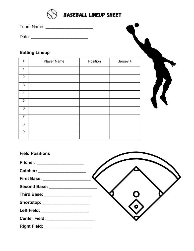 Baseball Position and Line up Sheets 8.5x11" | 1 Digital Downloads ...