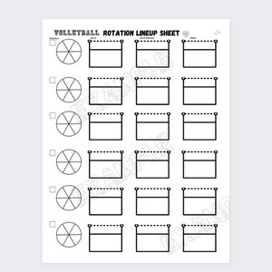 Volleyball Rotation Lineup Sheet for Volleyball Coach 8.5x11 | Digital ...