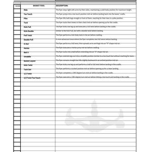 Cheerleading Skills List Sheets 11 X 8.5" | 10 Pdf Digital Downloads ...