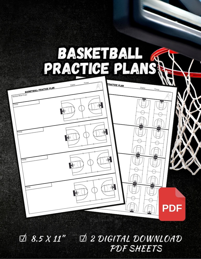 Basketball Practice Plan Sheets 8.5x11" | 2 Digital Downloads ...