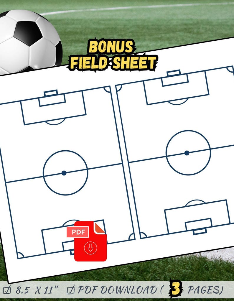 Soccer Lineup and Game Card Printable | Team Formation Sheet | Player ...