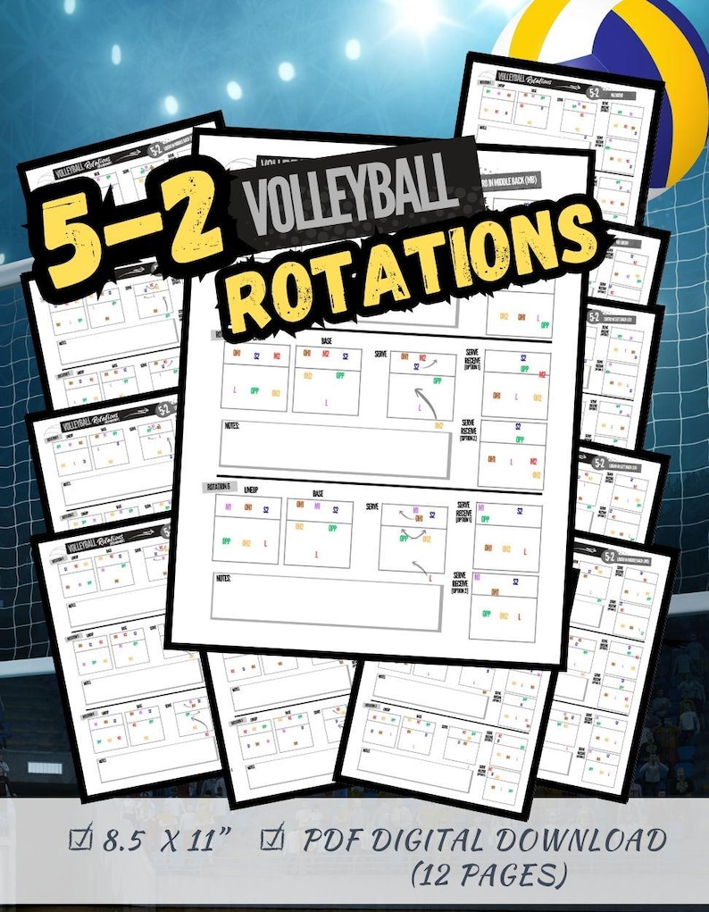 6-2, 5-1, 5-2, 4-2, & 6-6 Volleyball Rotation Sheets | 51 Printable PDF ...