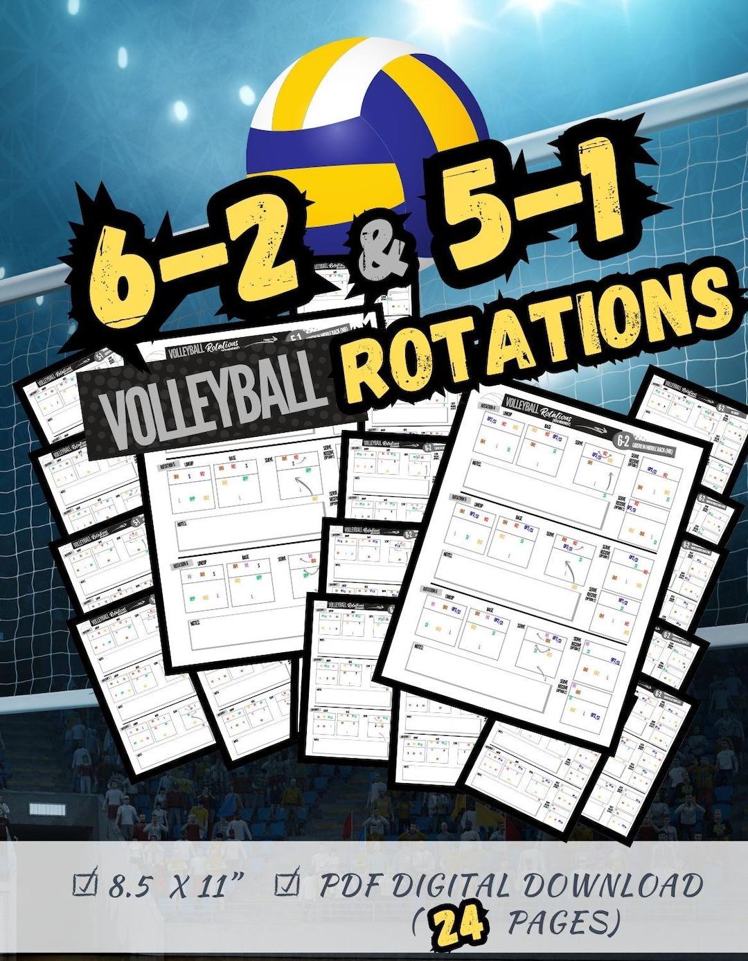 6-2 and 5-1 Volleyball Rotation Sheets | 24 Printable PDF Download ...