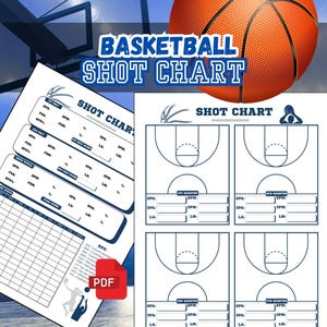Basketball Shot Chart PDF | Printable Shooting Stats Tracker | 4 Court ...