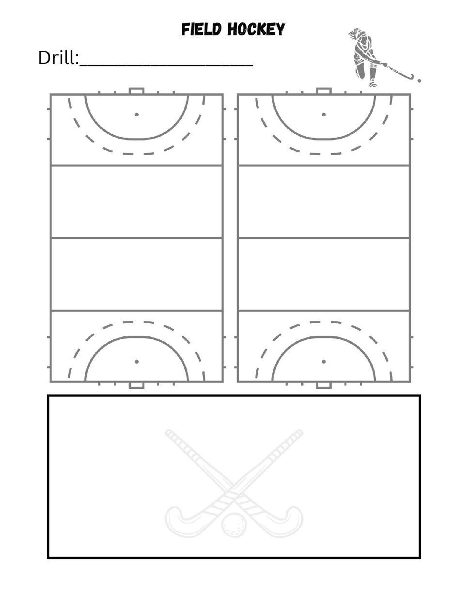 Field Hockey Blank Drill Sheets for Field Hockey Coach or Player 11x8.5 ...