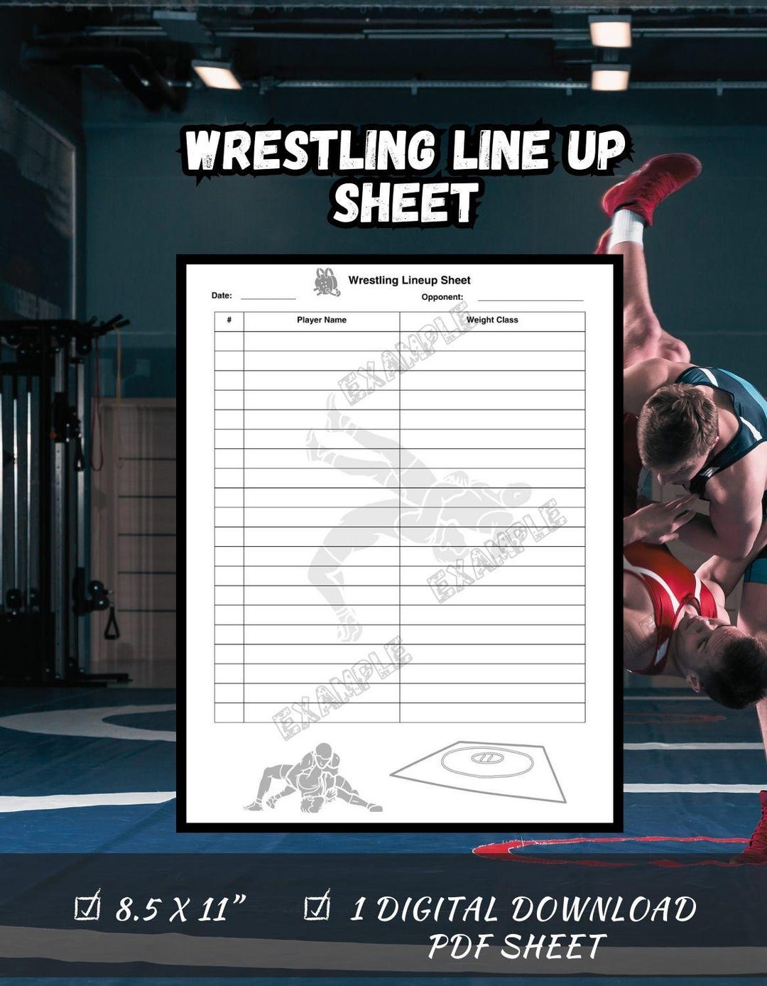 Wrestling Position and Line up Sheets 8.5x11" | 1 Digital Downloads ...