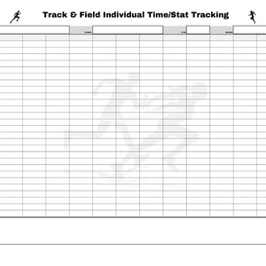 Track and Field Individual Time and Stat Performance Sheet 11 X 8.5 ...