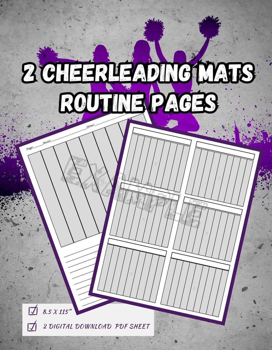 Cheer Routine 1 Mat and 6 Mat Sheets 8.5x11" | Digital Download ...