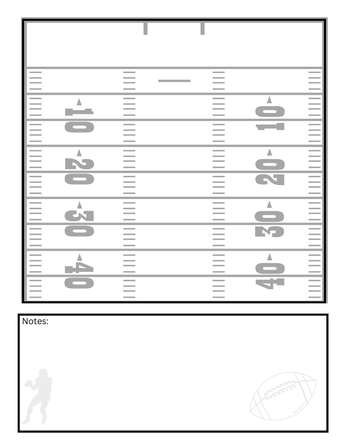 Football Field Playbook Sheets for Football Coach or Player 8.5x11 | 6 ...