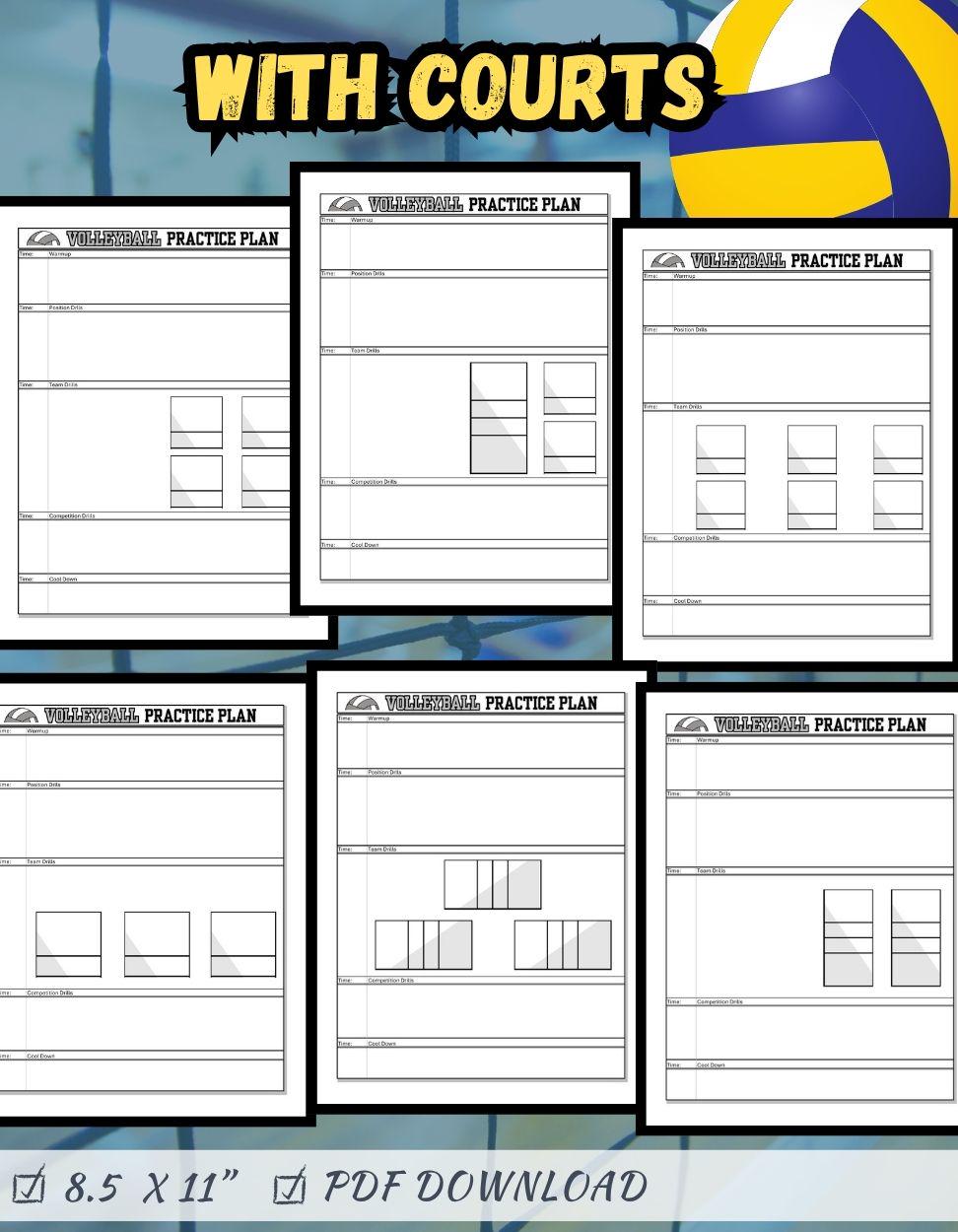 Volleyball Practice Plan Sheets 8.5x11" | Digital Download | Volleyball ...